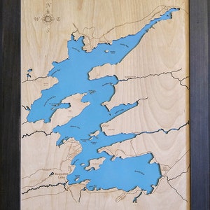 Raquette Lake, Hamilton County, New York - Precision Laser Cut/engraved ...