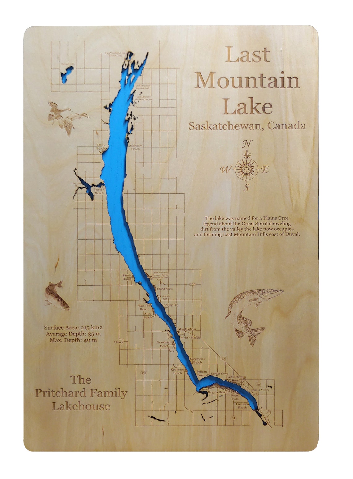 Last Mountain Lake Saskatchewan Canada Wood Laser Cut | Etsy