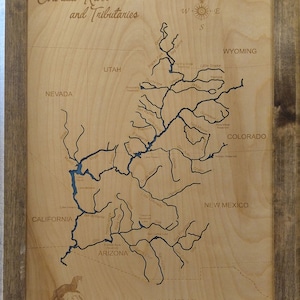 Colorado River and Its Tributaries - Precision Laser Cut/engraved Wood ...