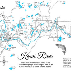 Kenai River on Kenai Peninsula in Alaska Wood Laser Cut | Etsy
