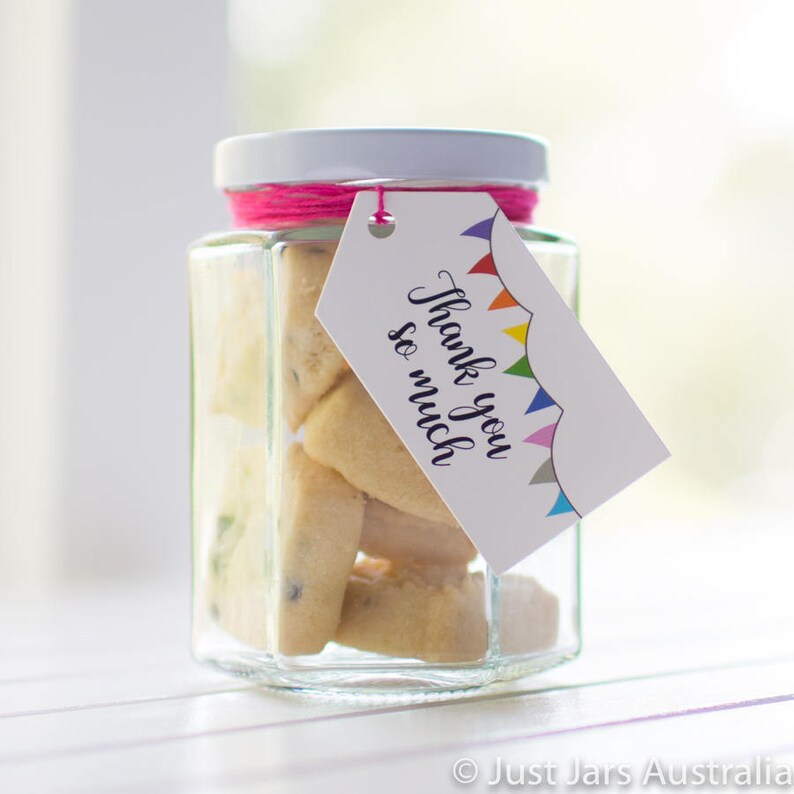 60 X 300ml Medium Hexagonal Glass Jars With TAGS - Etsy