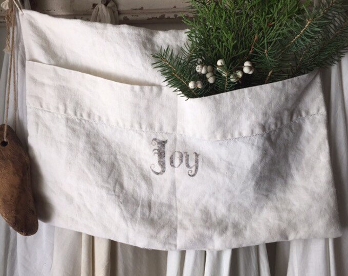 Antique White Linen Christmas Pocket - Etsy