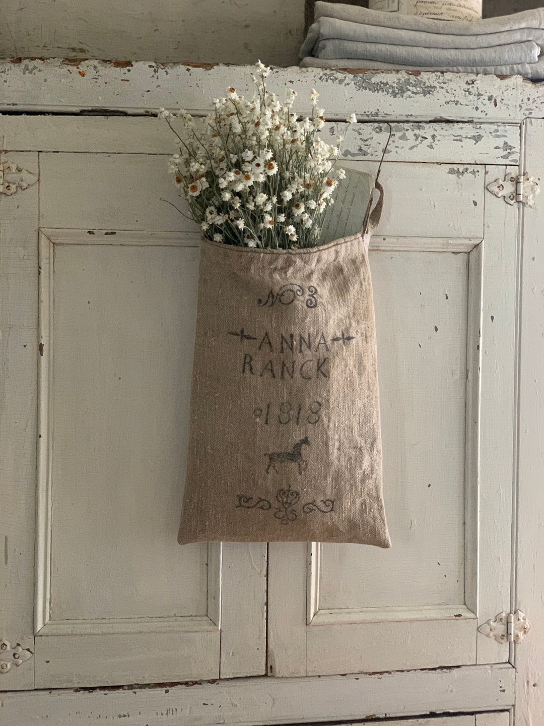 Primitive Grainsack Pocket/ 1800’s Grainsack/added Lettering/farmhouse ...