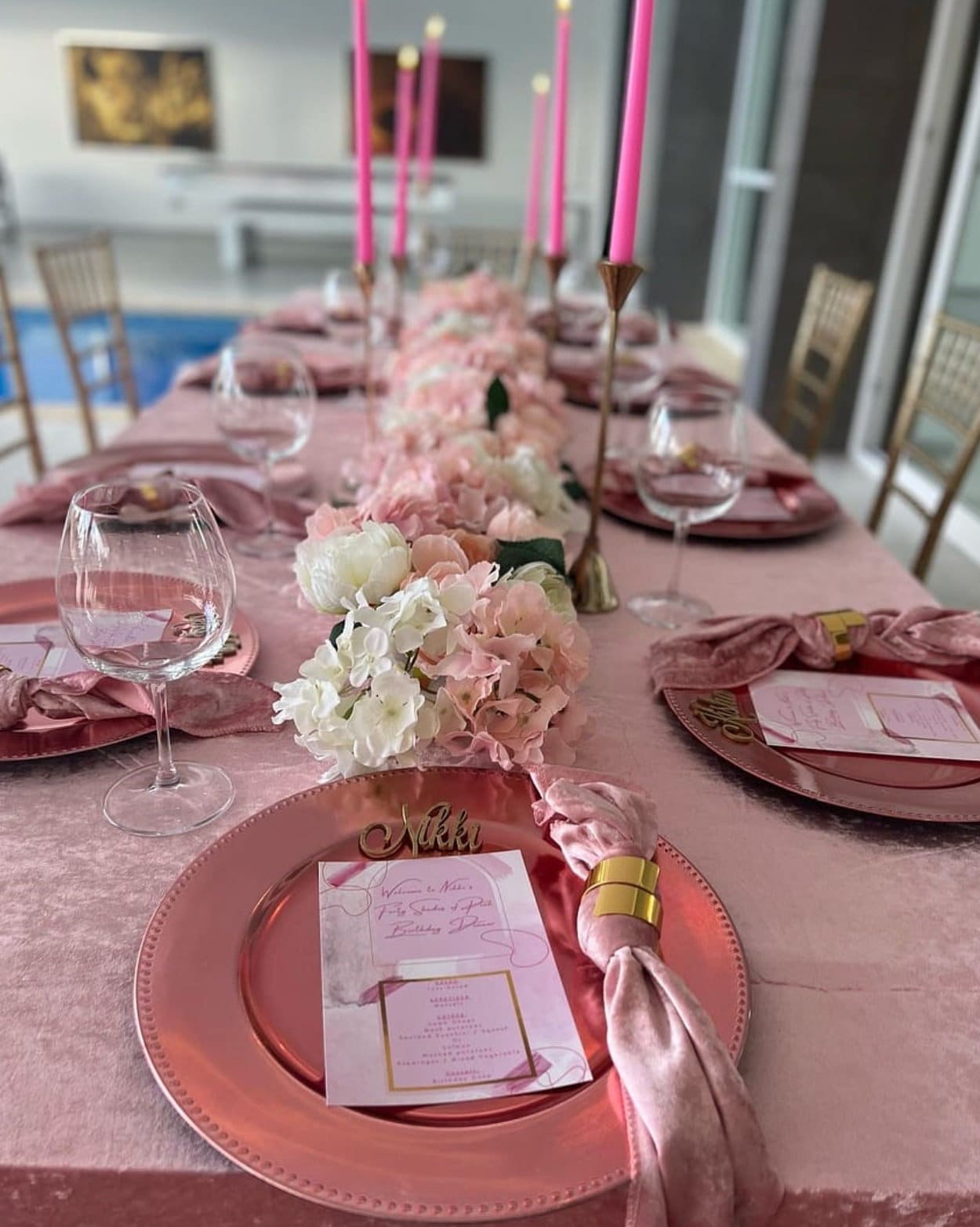 Pink table cloth store