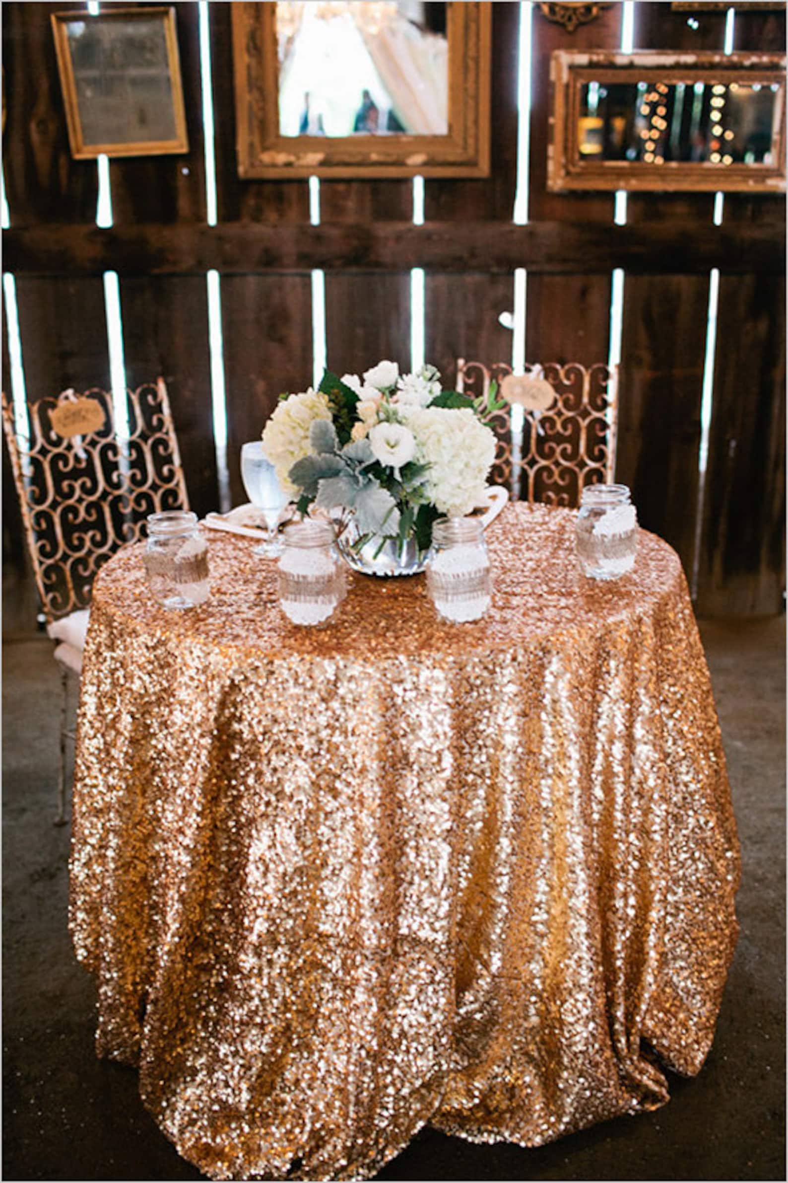 Gold Sequin, Antique Gold, Antique Sequin Tablecloths, Sequin ...