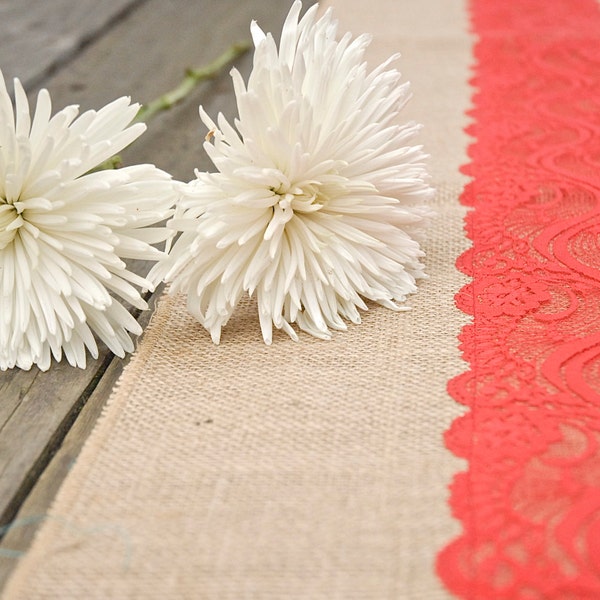 Coral Burlap - Etsy