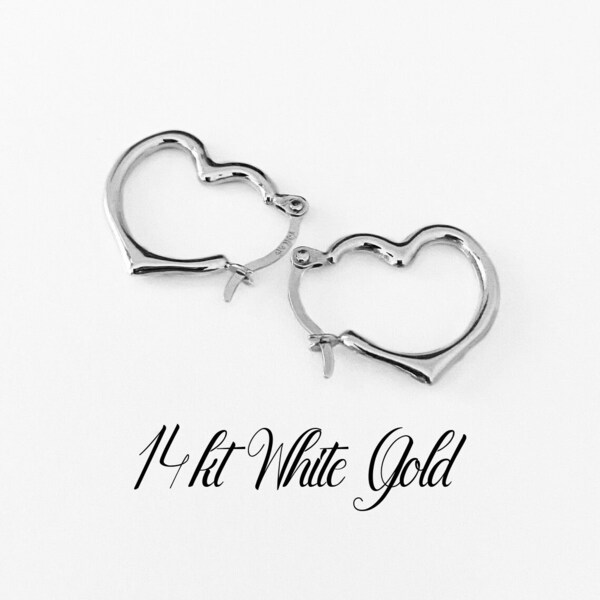 Gold Heart Hoops - Etsy