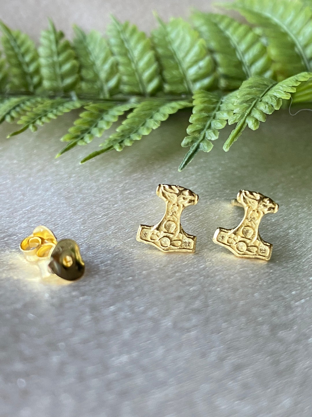 Teeny Tiny Thors Hammer Gold Stud Earrings. Viking Earrings, Thors ...