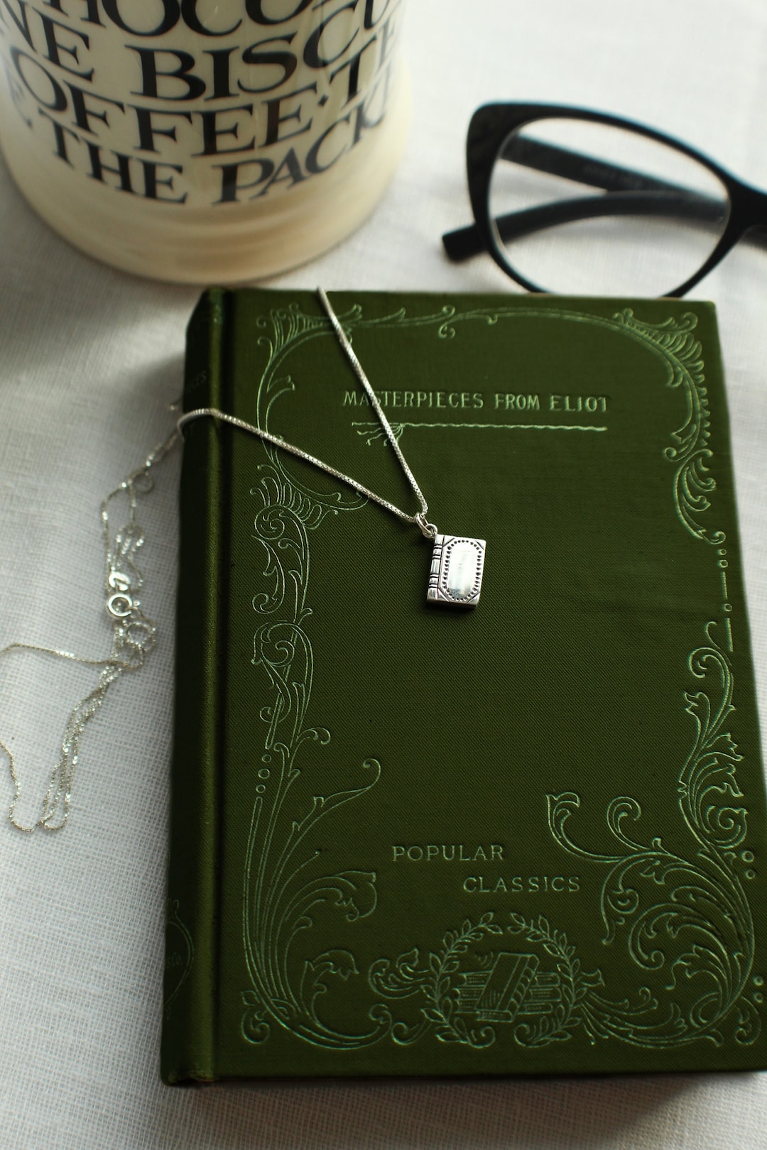 Sterling Silver or Gold Filled Book Necklace: Librarian, Teacher ...