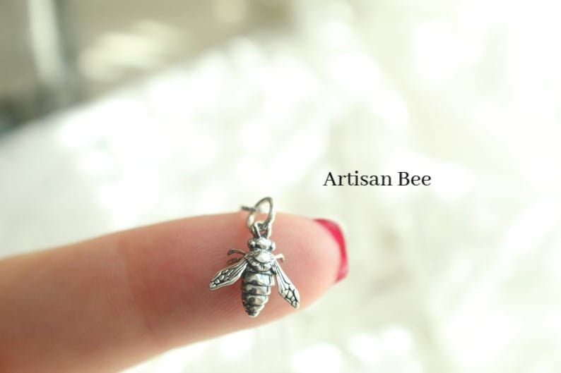 Sparkly Bee Necklace: Sterling Silver or Gold Filled Bee Charm - Etsy