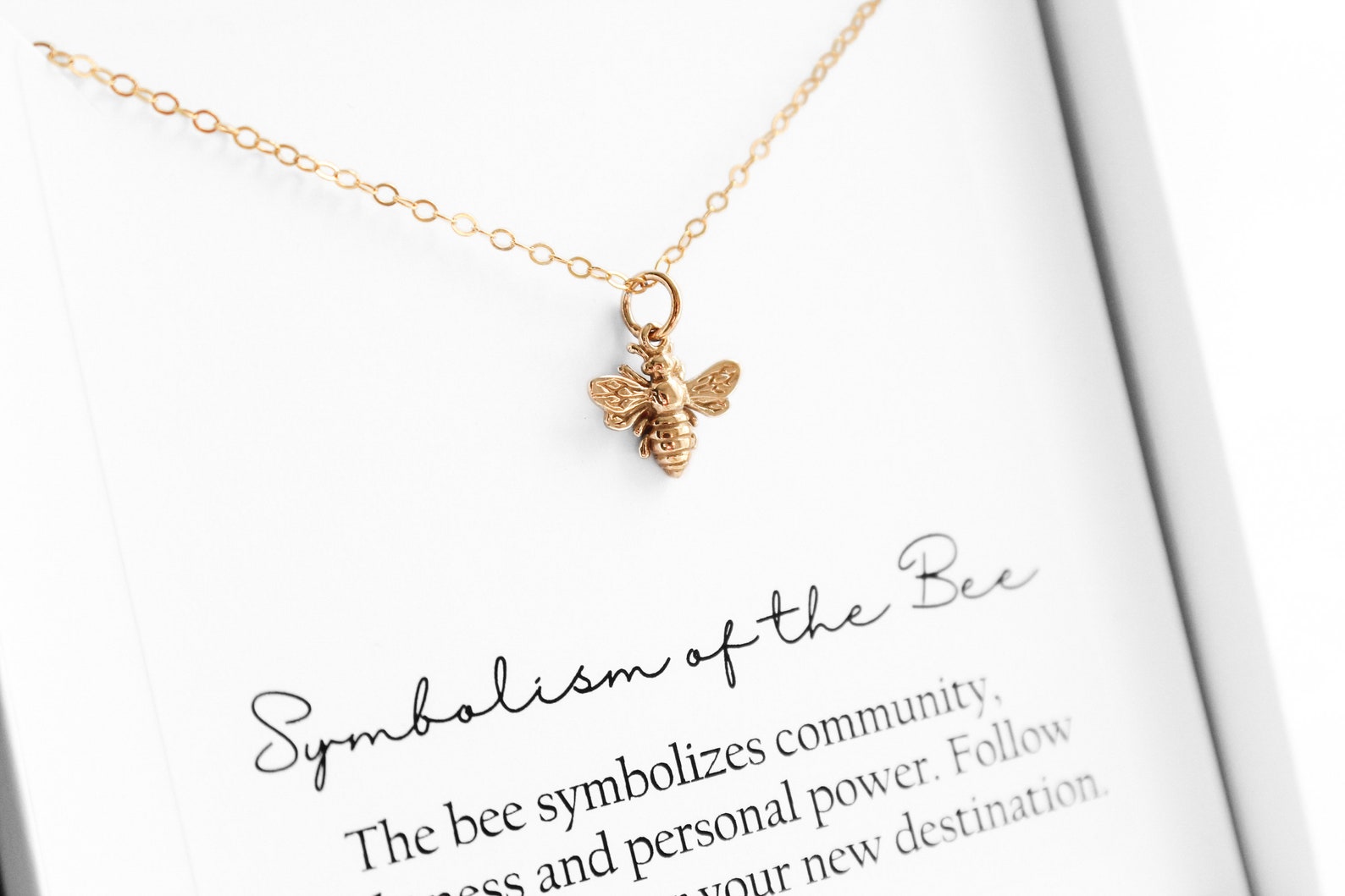 Sparkly Bee Necklace: Sterling Silver or Gold Filled Bee Charm - Etsy