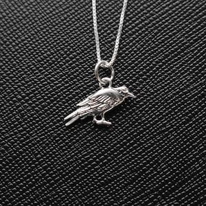 Tiny Raven Sterling Silver Necklace. Raven Jewelry, Dainty Raven ...