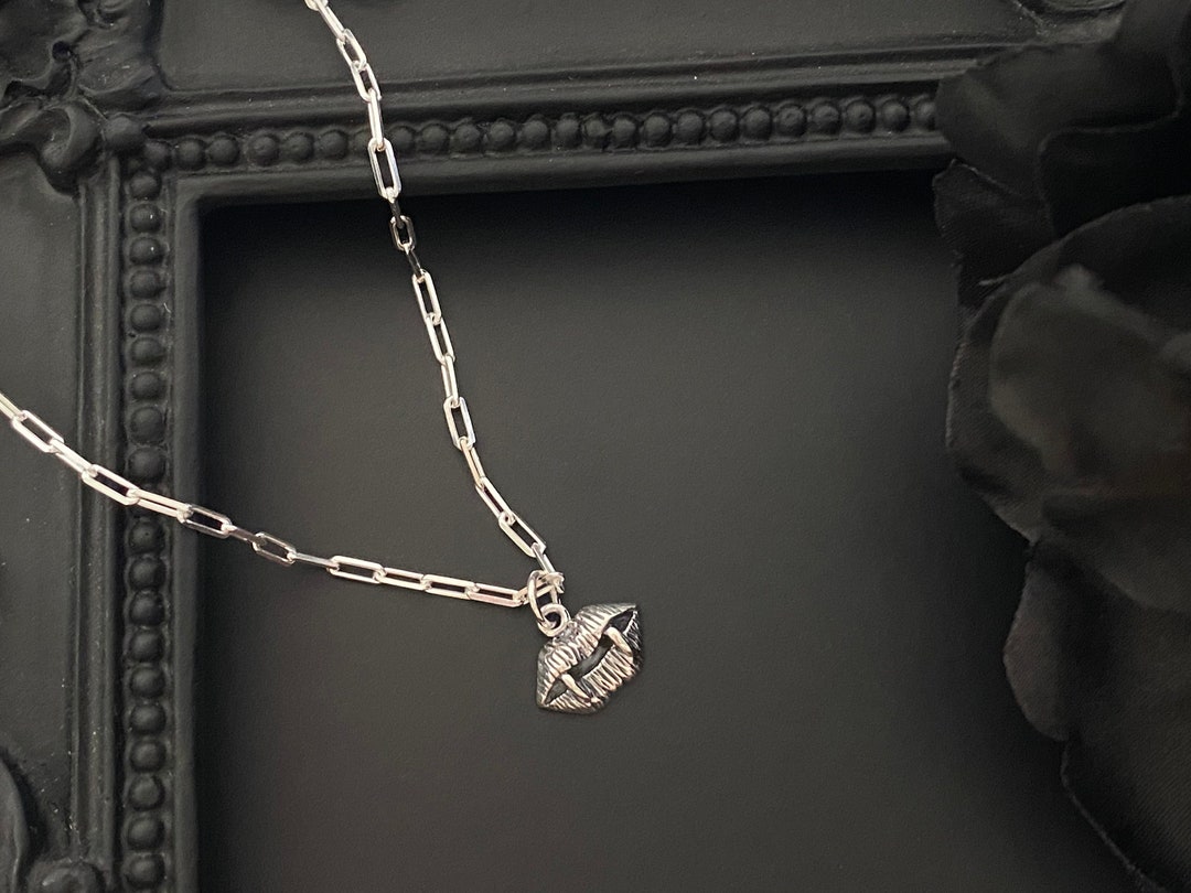 Sterling Silver Vampire Fangs Necklace. Vampire Jewelry, Halloween ...