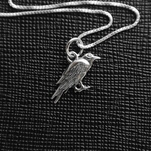Tiny Raven Sterling Silver Necklace. Raven Jewelry, Dainty Raven ...
