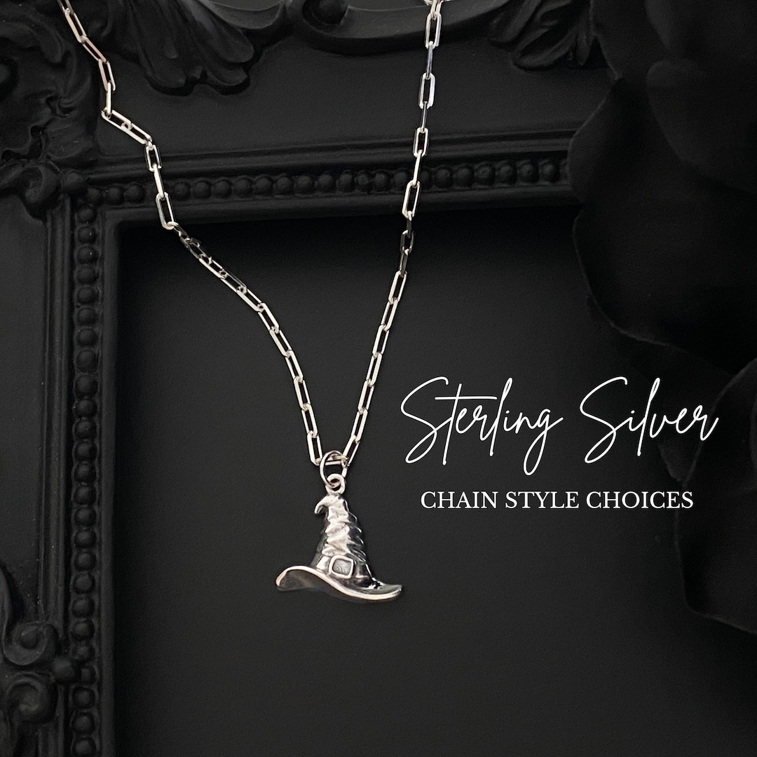 Sterling Silver Witches Hat Necklace: Wicca Witchy Jewelry - Etsy