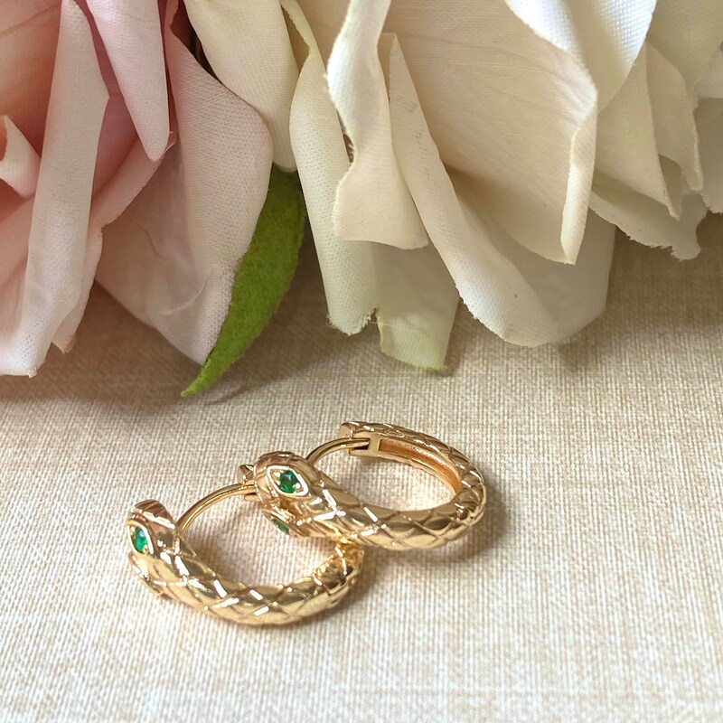 Gold Snake Earrings - Etsy