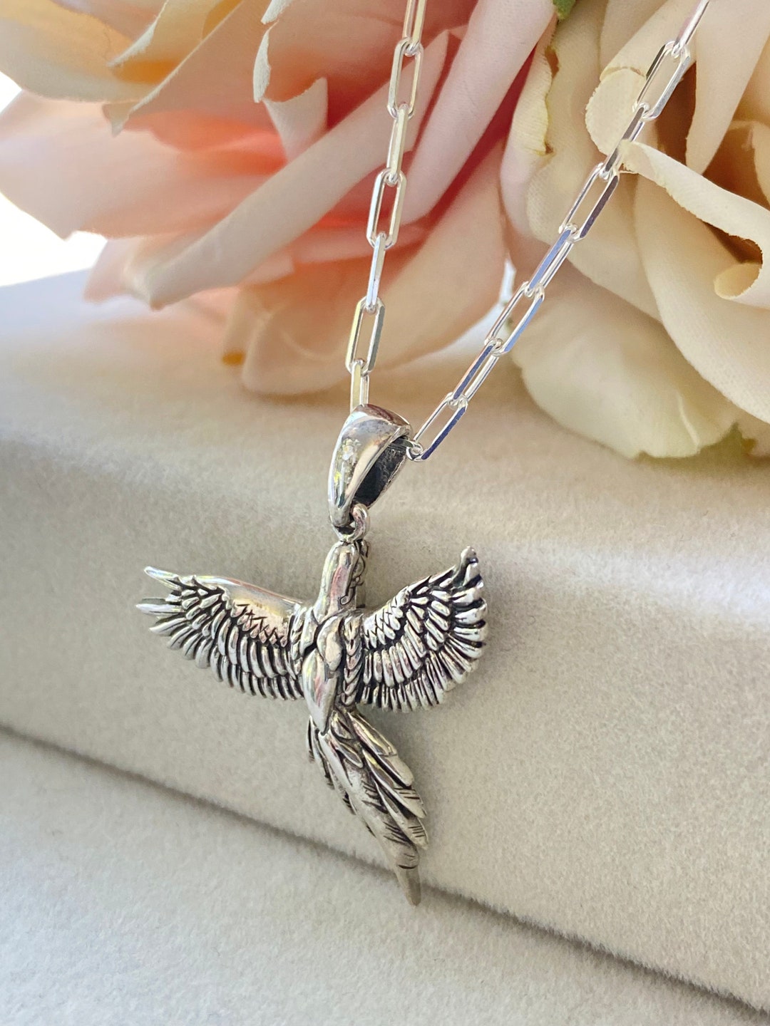 Sterling Silver Phoenix Necklace. Phoenix Jewelry, Perseverance Jewelry ...