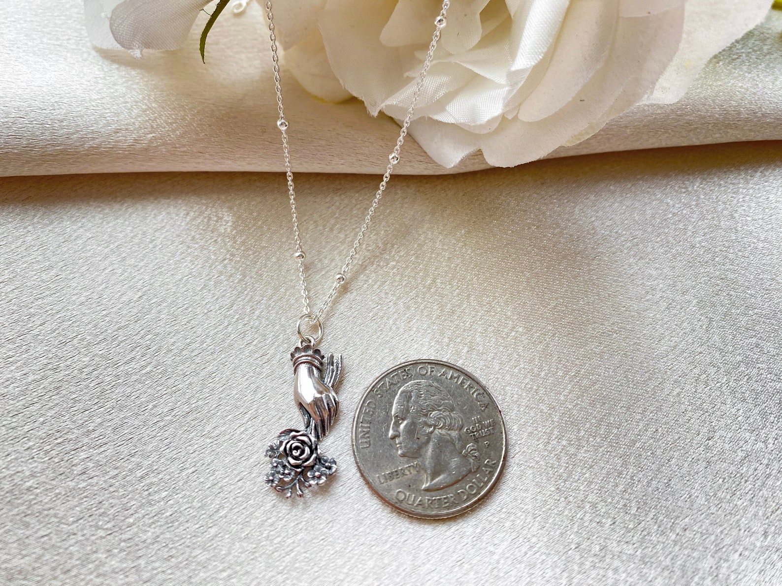 Sterling Silver Cottage Core Botanical Flower Necklace. Botanical ...