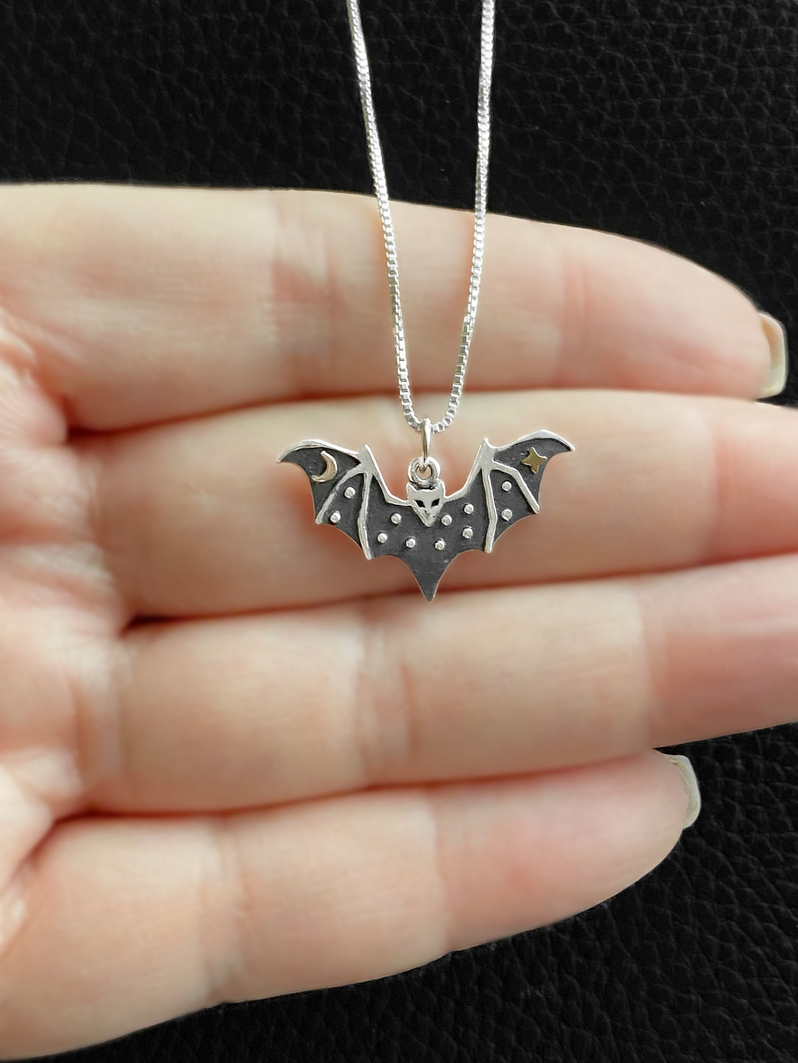 Sterling Silver or Gold Bat Necklace Your Choice. Bat Jewelry | Etsy