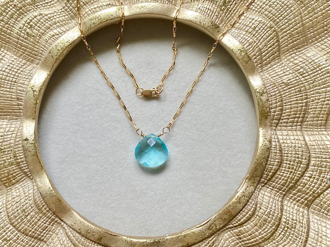 Gold or Silver Sky Blue Topaz Necklace, Topaz Jewelry, Sky Jewelry ...