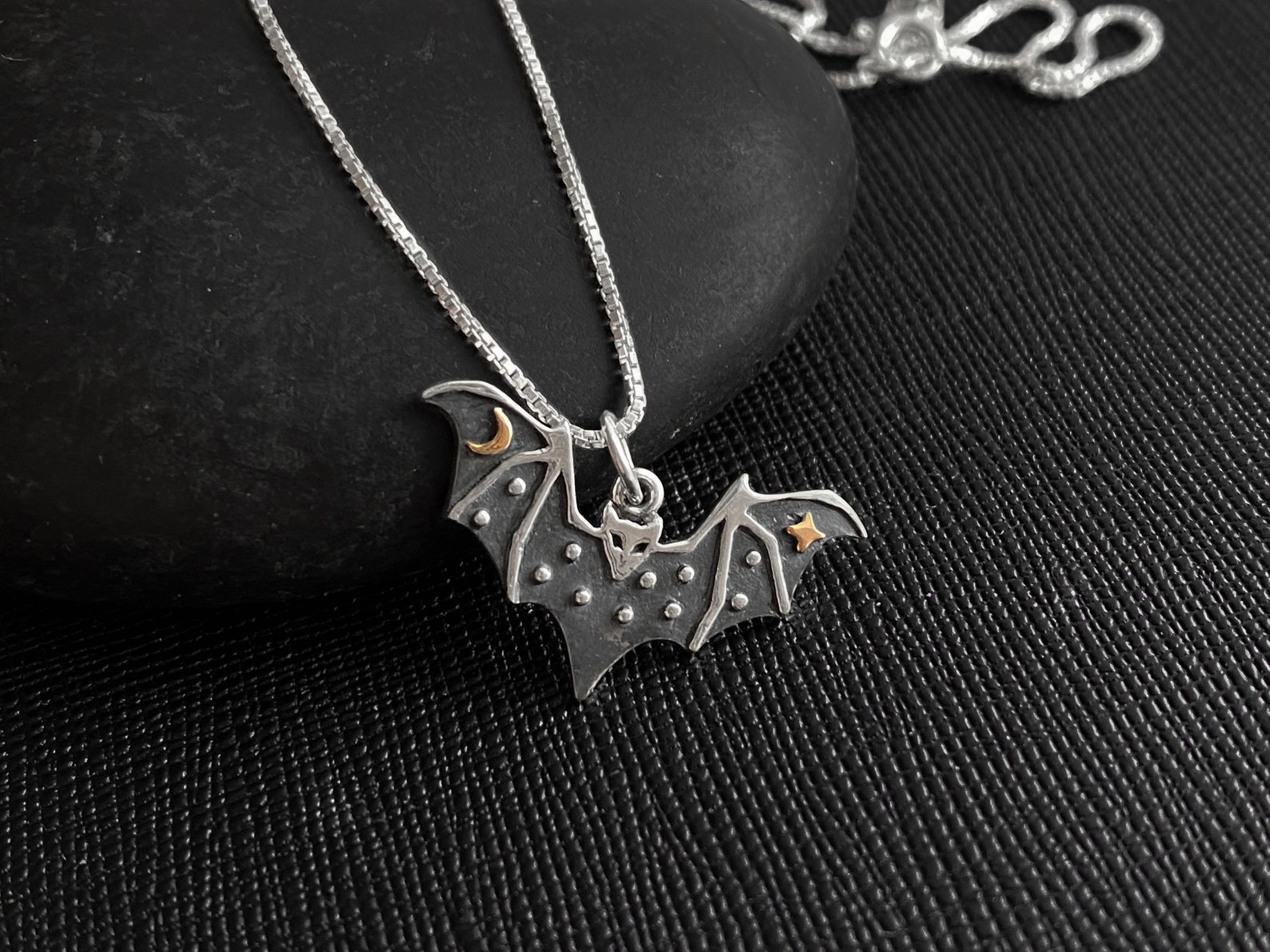 Sterling Silver or Gold Bat Necklace Your Choice. Bat Jewelry - Etsy