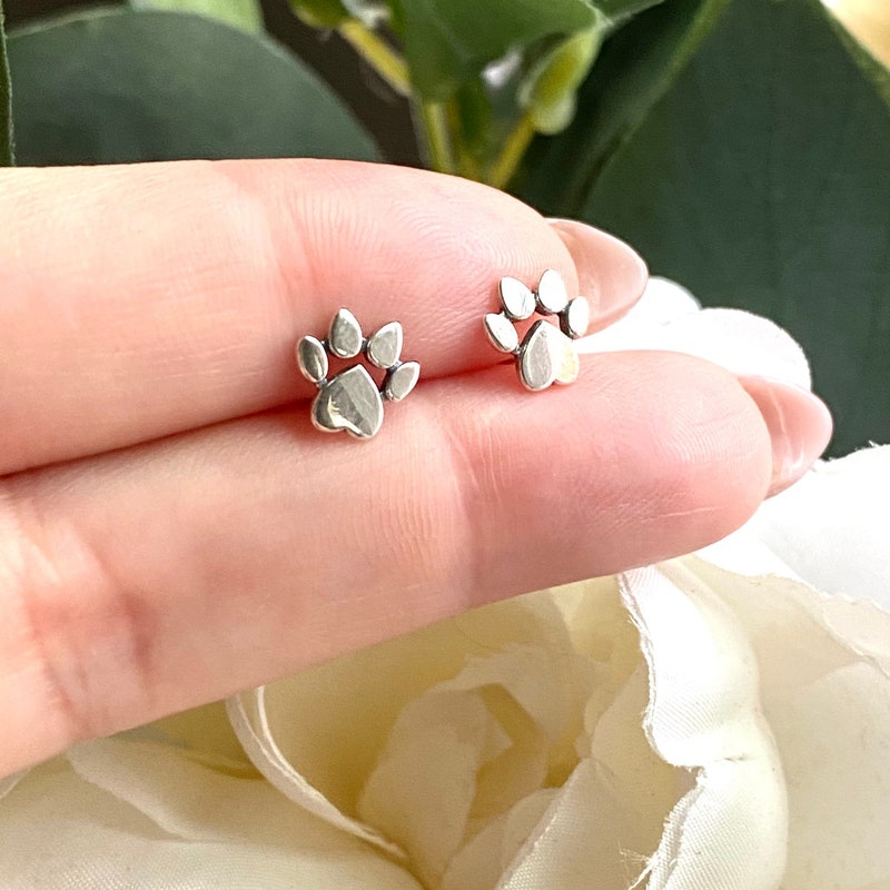 Silver Dog Earrings - Etsy