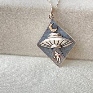 Sterling Alien Abduction Necklace. Space Necklace, Aliens Necklace ...