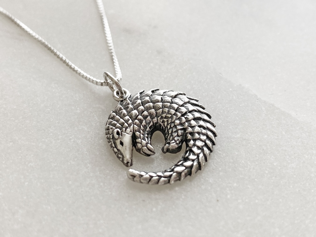 Sterling Silver Pangolin Necklace: Animal Jewelry - Etsy
