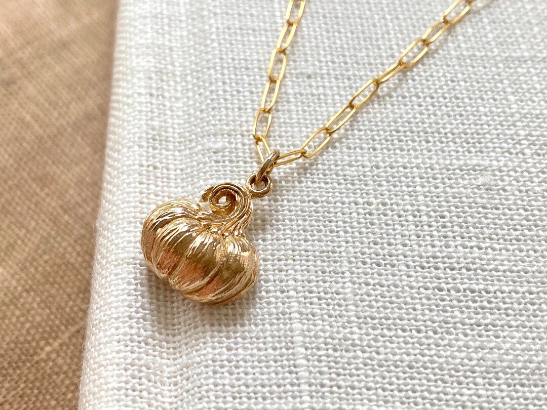 14kt Gold Filled Pumpkin Necklace. Fall Jewelry, Pumpkin Jewelry ...