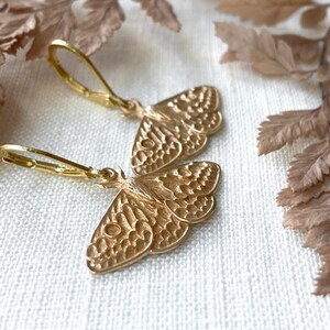 Gold Moth Earrings – Bronze Insect. Gold Fill Ear Wires. - Etsy