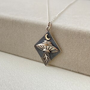 Sterling Alien Abduction Necklace. Space Necklace, Aliens Necklace ...