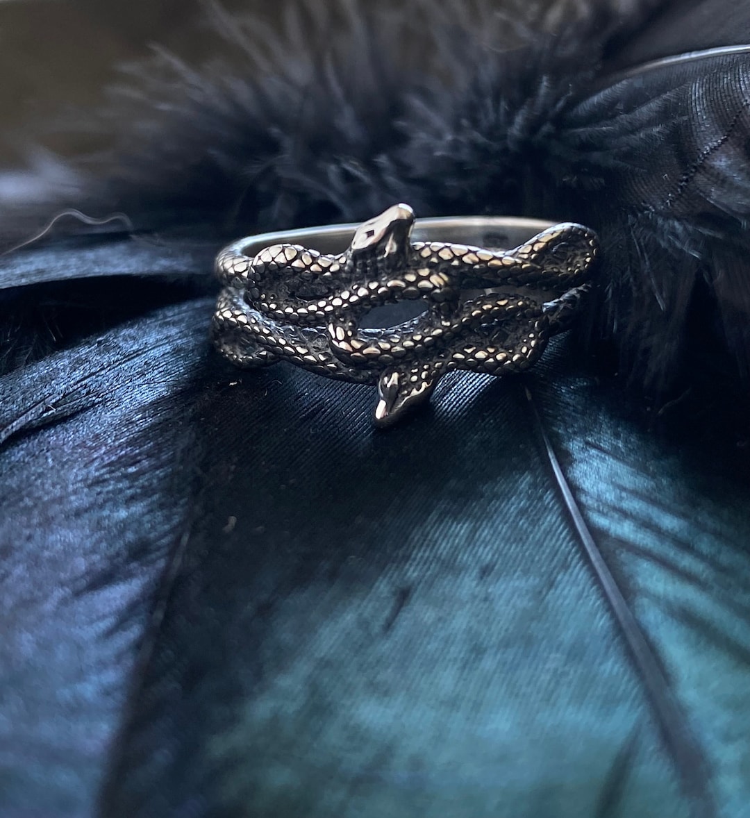 Sterling Silver Snakes Ring. Snake Jewelry, Serpent Ring, Gothic ...