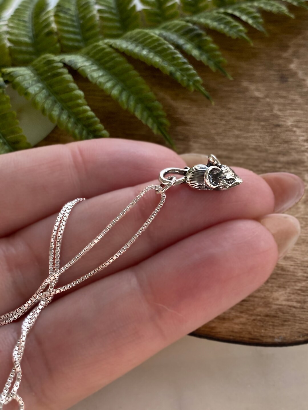 Sterling Silver Tiny Mouse Necklace: Animal Jewelry - Etsy