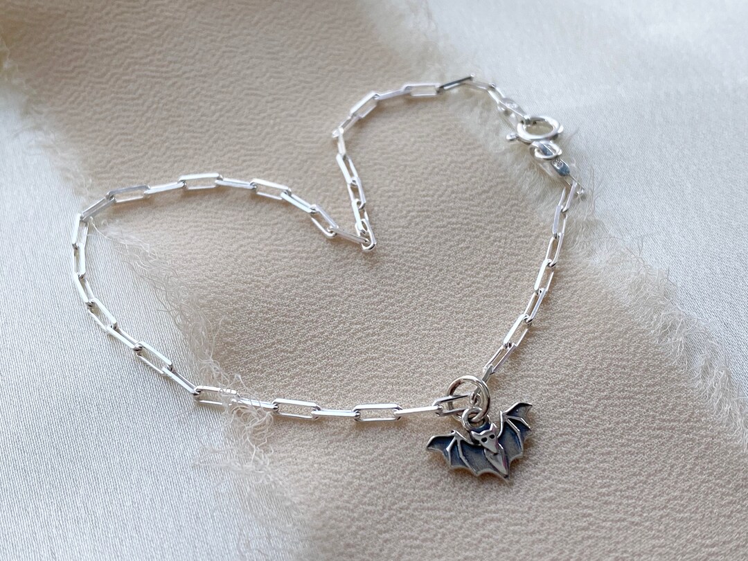 Teeny Tiny Sterling Silver Bat Bracelet. Bat Jewelry Mini Bat - Etsy