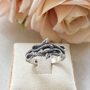 Sterling Silver Snakes Ring. Snake Jewelry Serpent Ring - Etsy