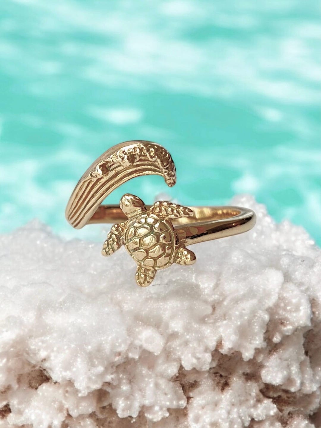 Gold or Sterling Silver Baby Sea Turtle Ring. Turtle Jewelry, Ocean Jewelry, Summer Jewelry ...