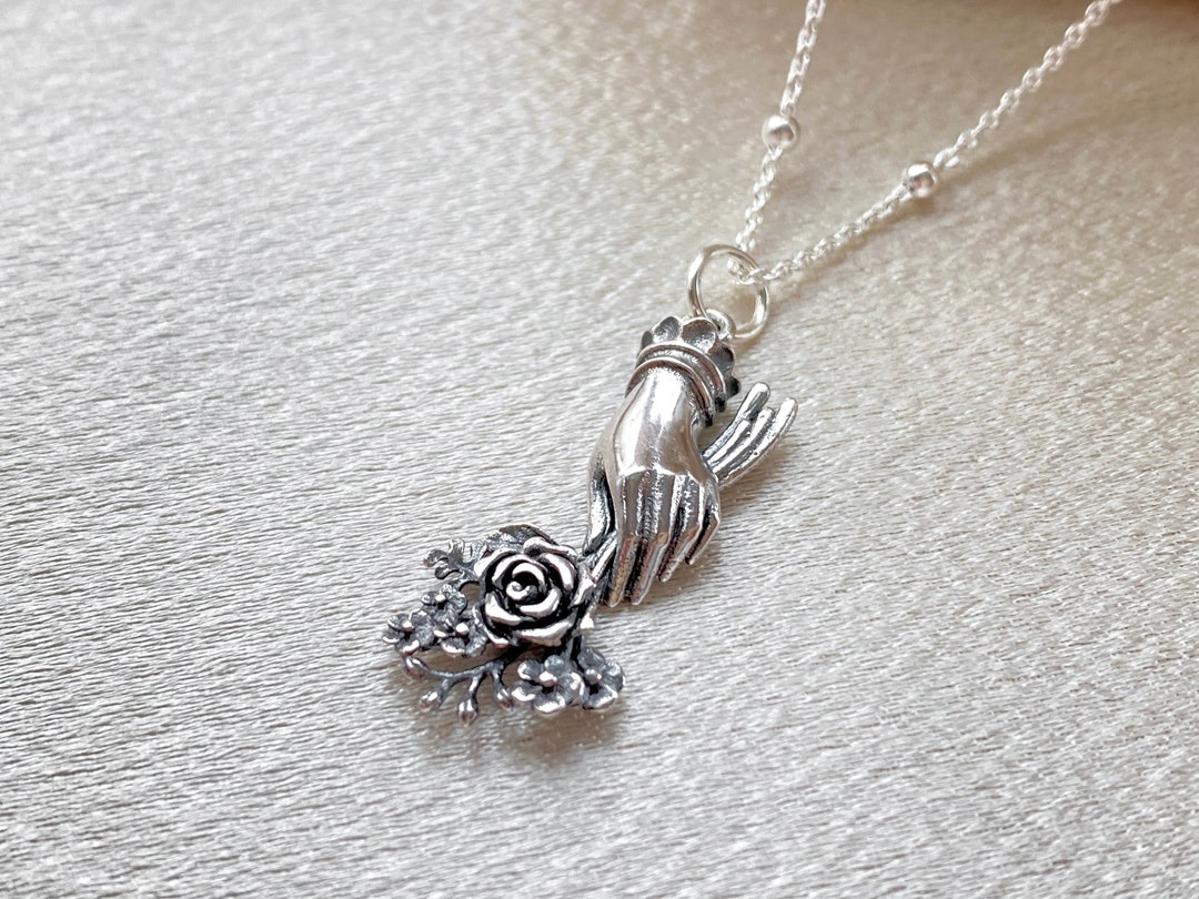 Sterling Silver Cottage Core Botanical Flower Necklace. Botanical ...