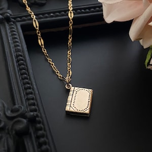 Sterling Silver or Gold Filled Book Necklace: Librarian, Teacher ...