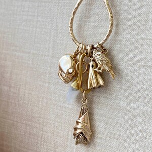 Gold Ghost Talisman Necklace: Bronze Raven, Bat & Skull Jewelry - Etsy