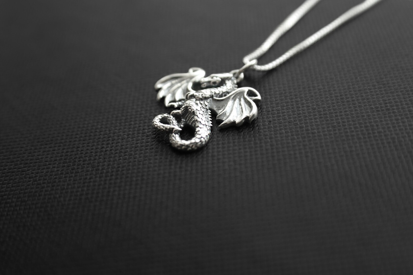 Sterling Silver Dragon Necklace. Guardian Jewelry Dragon | Etsy