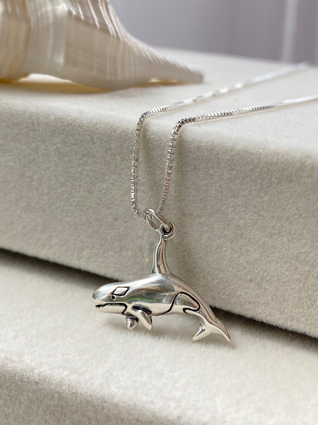 Sterling Silver Orca Necklace. Whale Jewelry, Nantucket Jewelry, Whale ...
