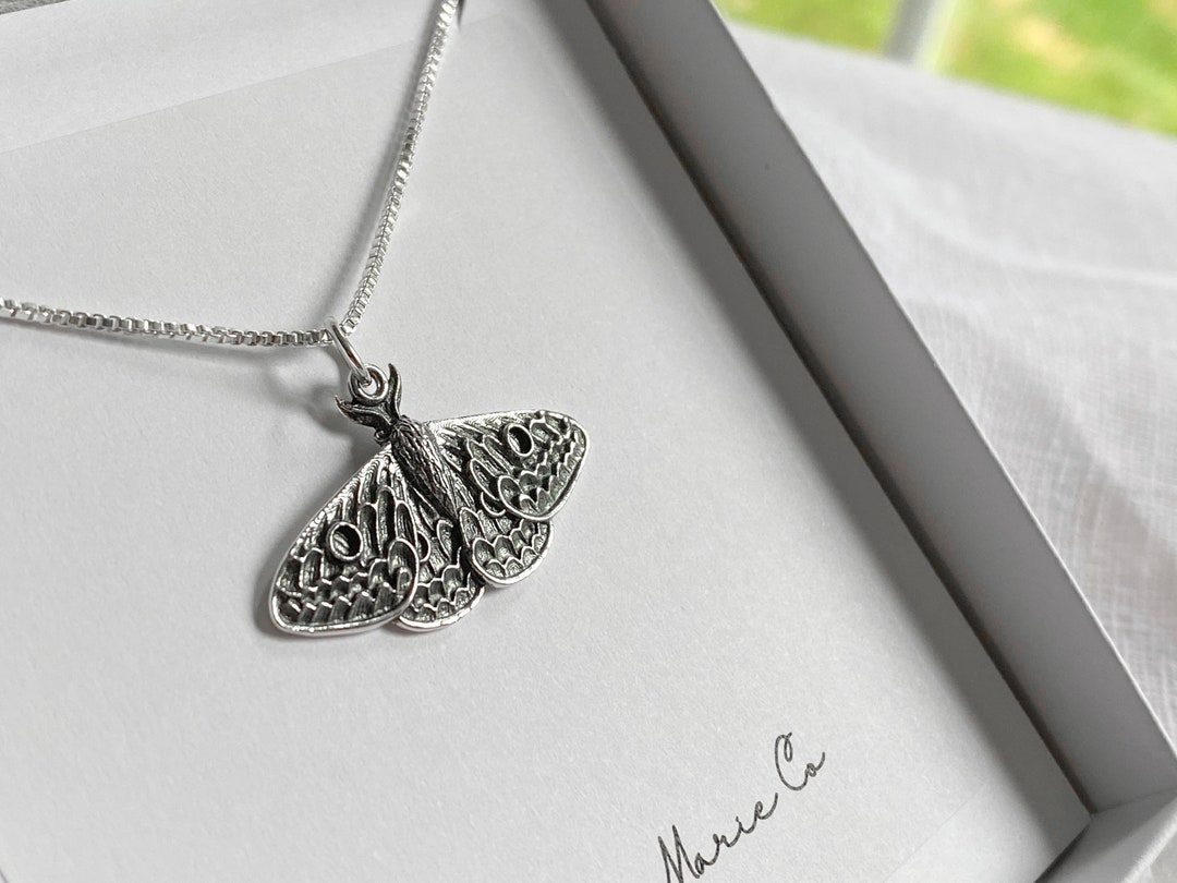 Sterling Silver Moth Necklace.rebirth Jewelry,intuition Jewelry, Moth ...