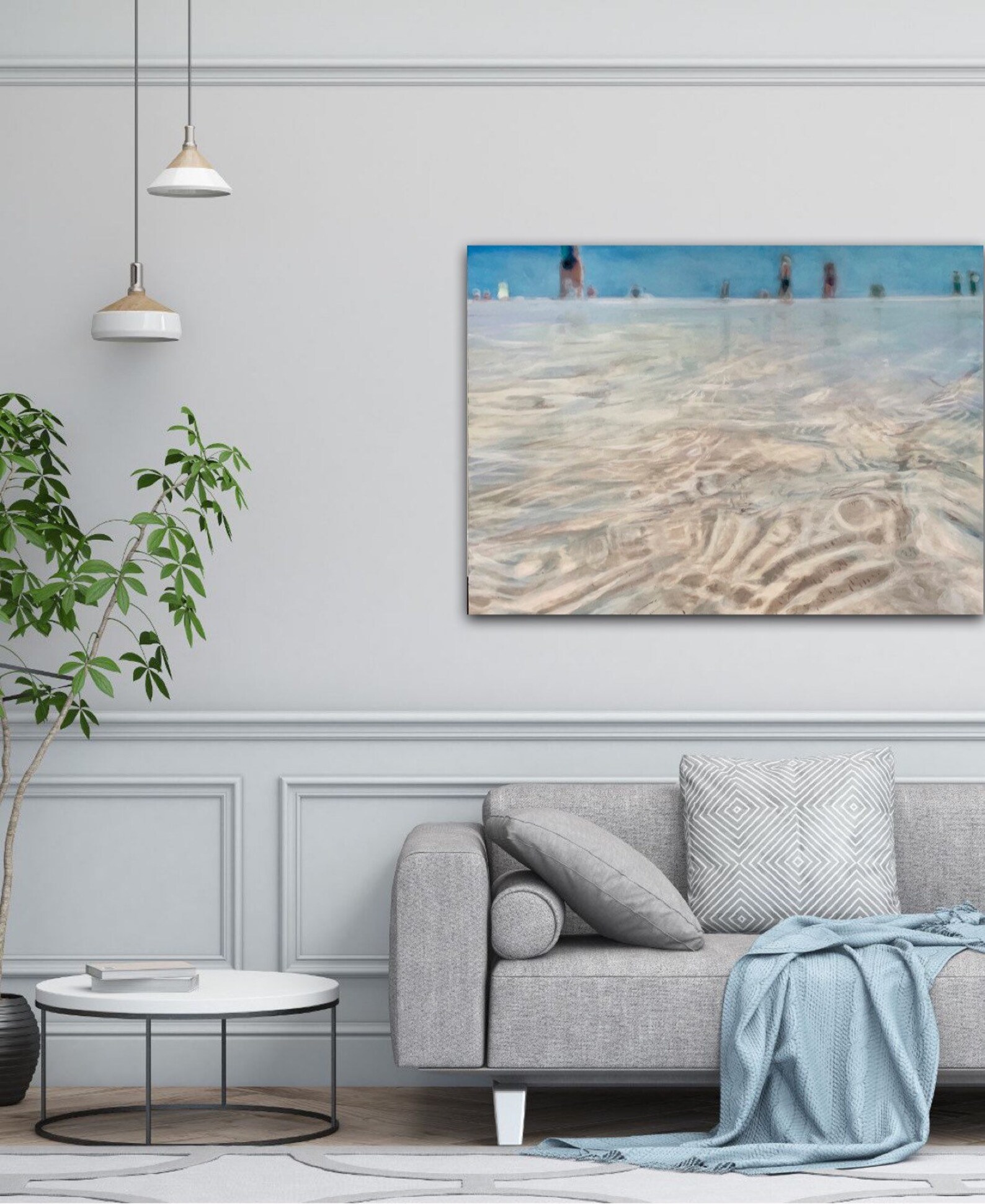 At the Beach Modern Beach Painting Original Oil Painting | Etsy