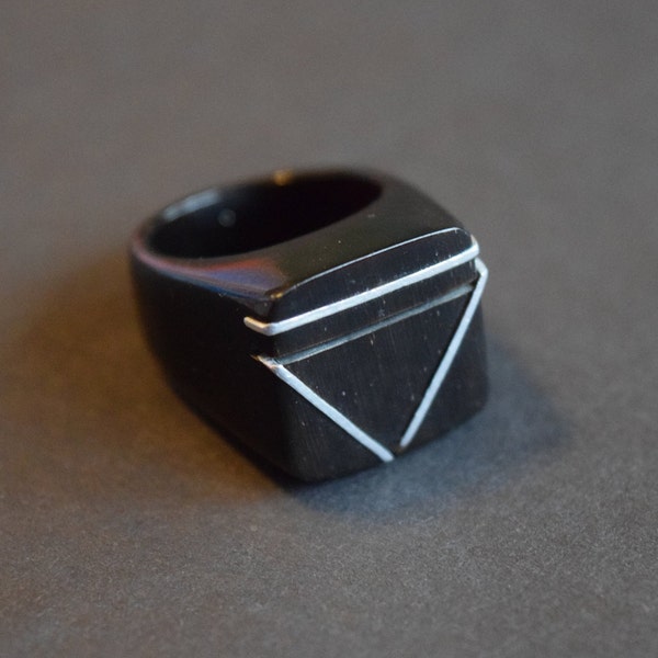 Black Square Ring - Etsy
