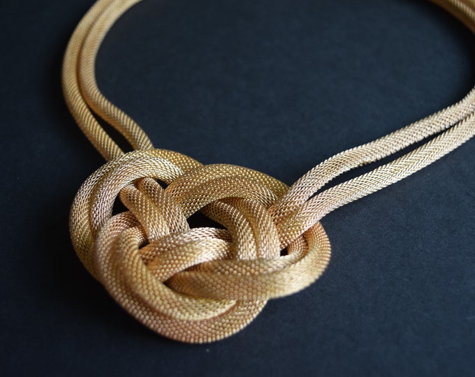 Knot Necklace Gold Knot Gold Knot Necklace Rope Necklace - Etsy