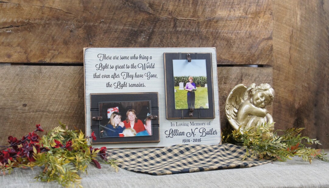 Rustic Memorial Photo Frame: Custom Engraved Remembrance Sign - Etsy