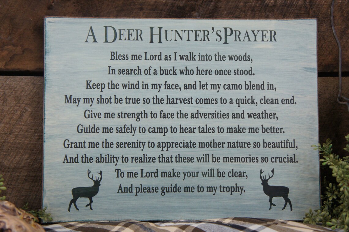 A Deer Hunters Prayer Rustic Sign is Great for Dad Brother | Etsy