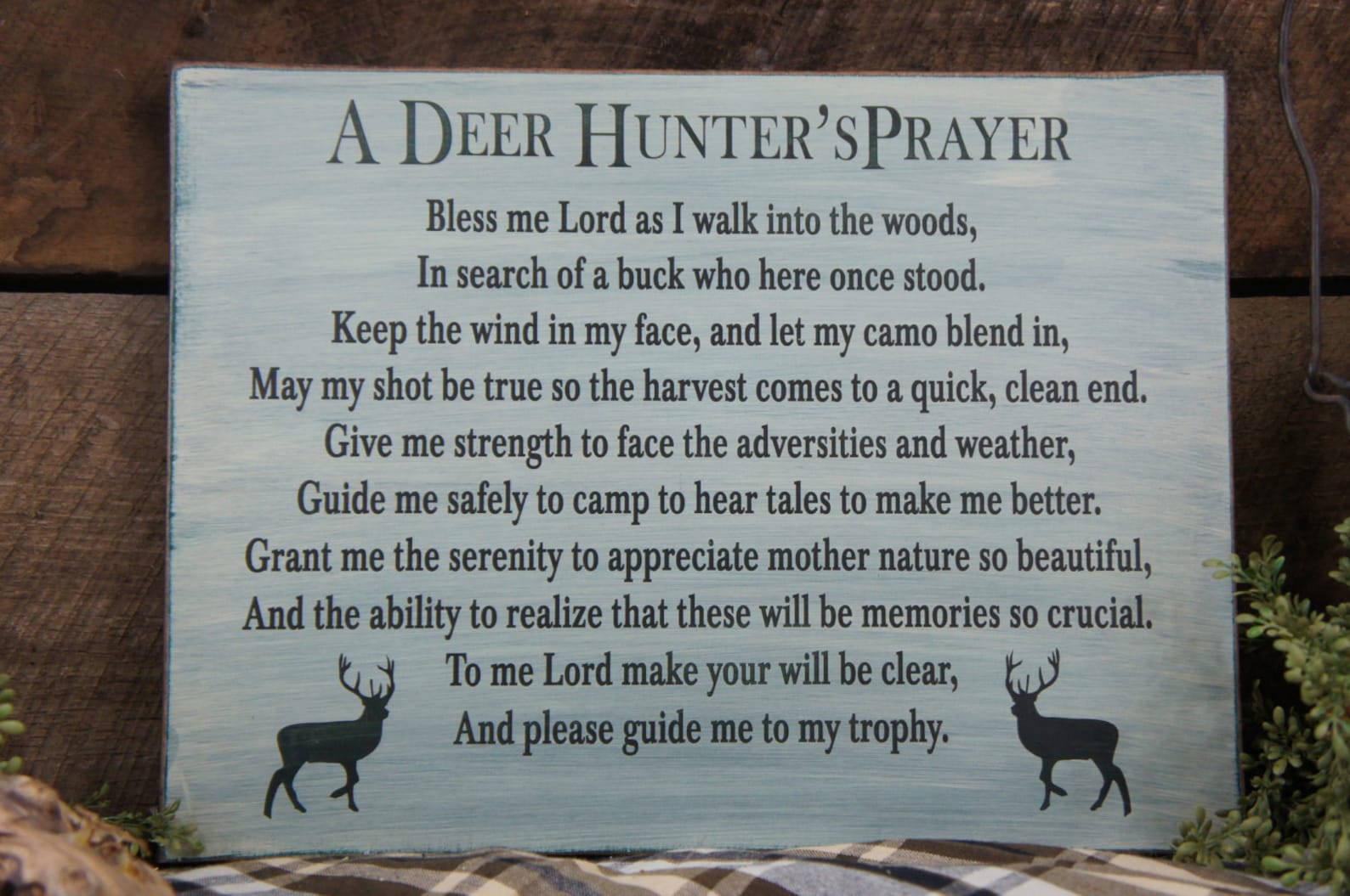 A Deer Hunters Prayer Rustic Sign is Great for Dad Brother | Etsy