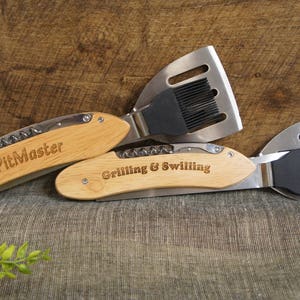 Personalized BBQ Multi-tool 5-in-1 BBQ Tool Set Laser Engraved One Side ...