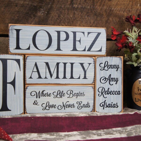 Family Block Letters - Etsy